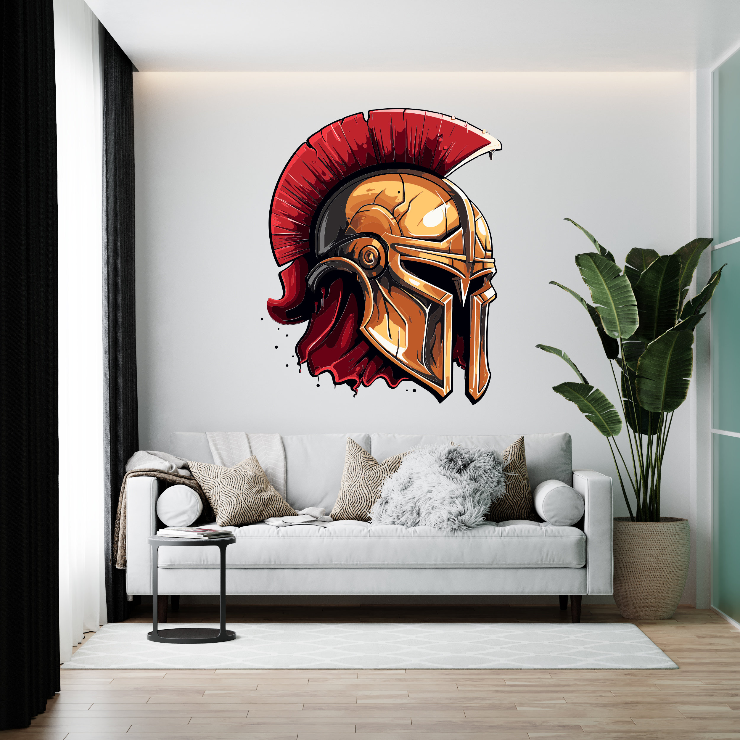 Lark Manor™ Spartan Helmet Wall Art Decal, Spartan Wall Decor | Wayfair