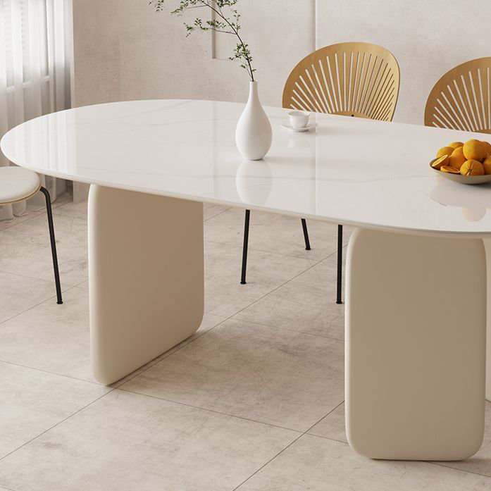 Orren Ellis Lidmila Pedestal Modern Cream Color Dining Table & Reviews ...