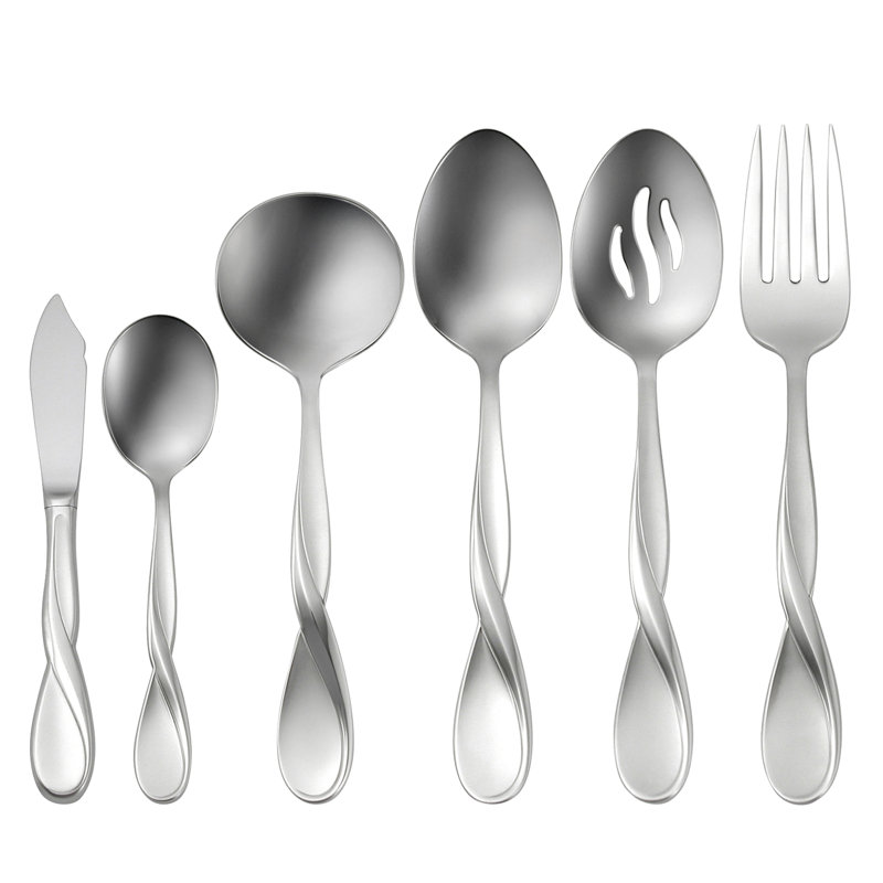 Oneida Satin Aquarius 6 Piece Flatware Serving Set, 18/10 Stainless ...