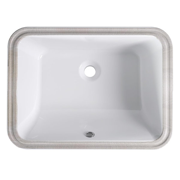 ZACOO Rectangular Undermount Bathroom Sink,22'' X 16''Vessel Sink White ...