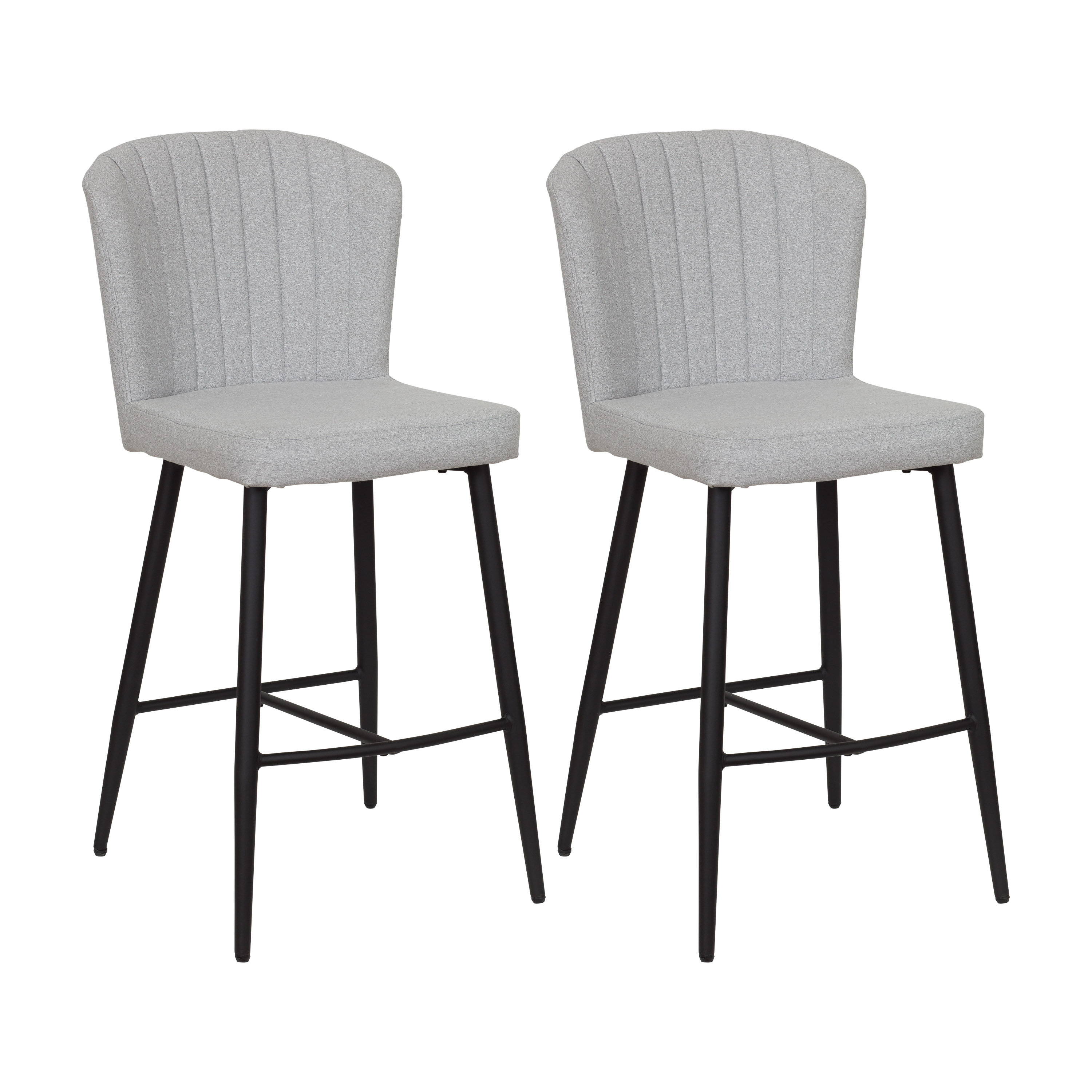 Corrigan Studio® Jasper Channel Tufted Counter Stools with Metal Legs ...