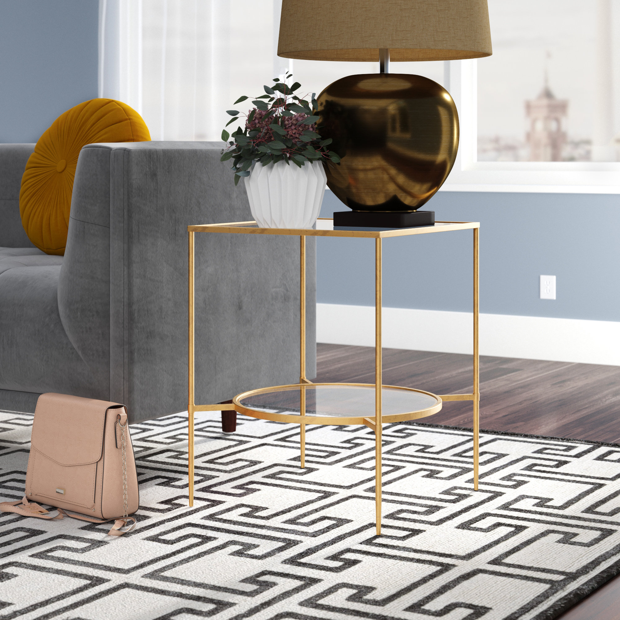 Everly Quinn Lenzee Glass End Table & Reviews | Wayfair