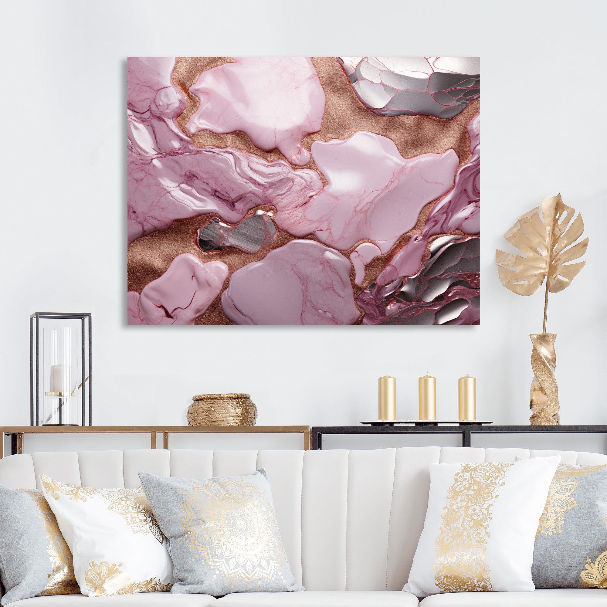 Wrought Studio™ Aeral View Of Pink Cloud Universe Liquid Art - Abstract ...