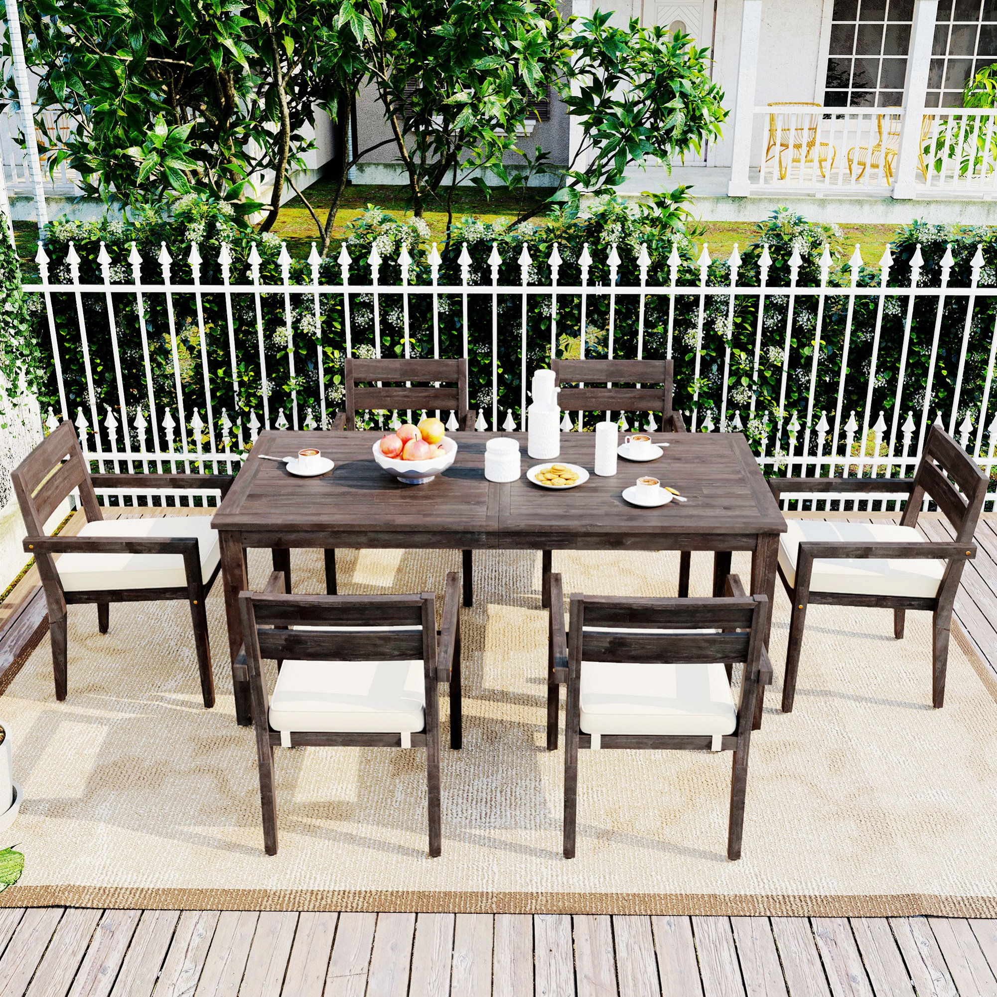 Gracie Oaks Patio Dining Set, Outdoor Dining Table And Chairs For Patio ...