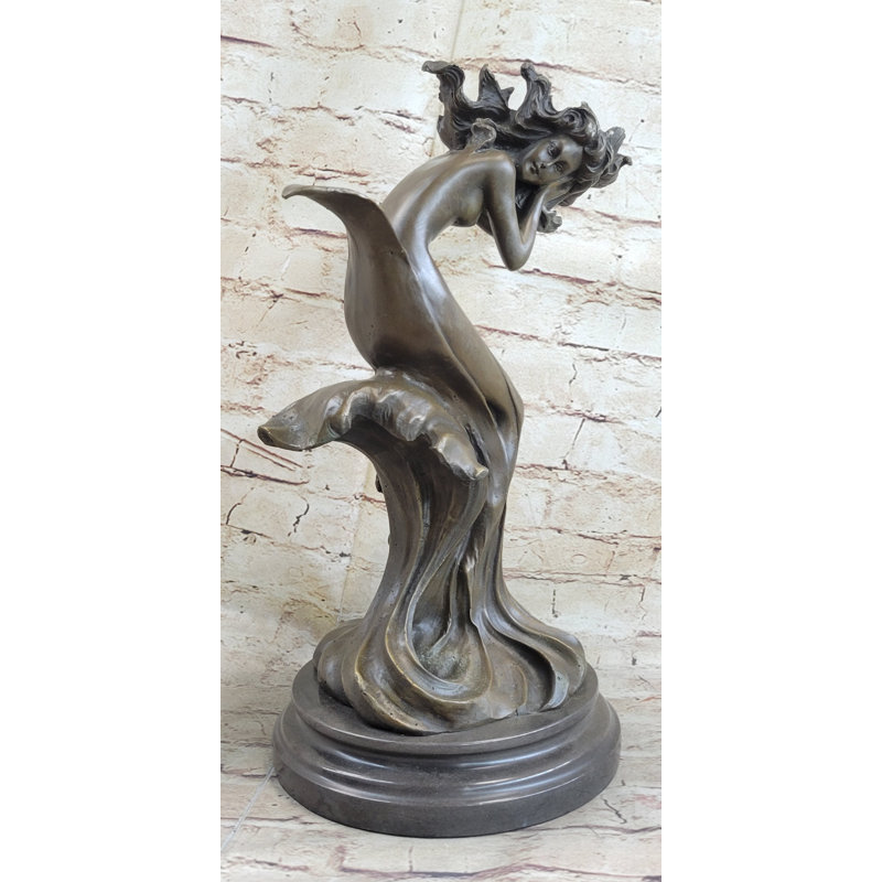 Charlton Home® Binta Water Goddess Mermaid Girl In Ocean Waves Nautical ...