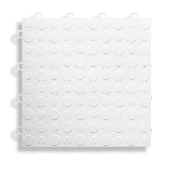 BlockTile 12'' W x 12'' L Garage Flooring Tiles in White | Wayfair
