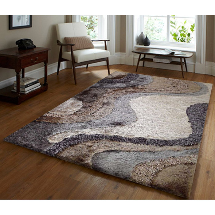 Ebern Designs Boehme Handmade Hand Tufted Performance Earth Tone Rug ...