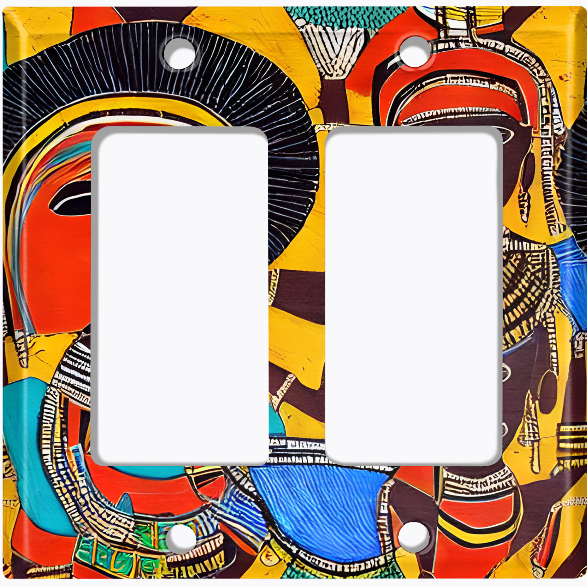 WorldAcc Metal Light Switch Plate Outlet Cover (Native African Culture ...