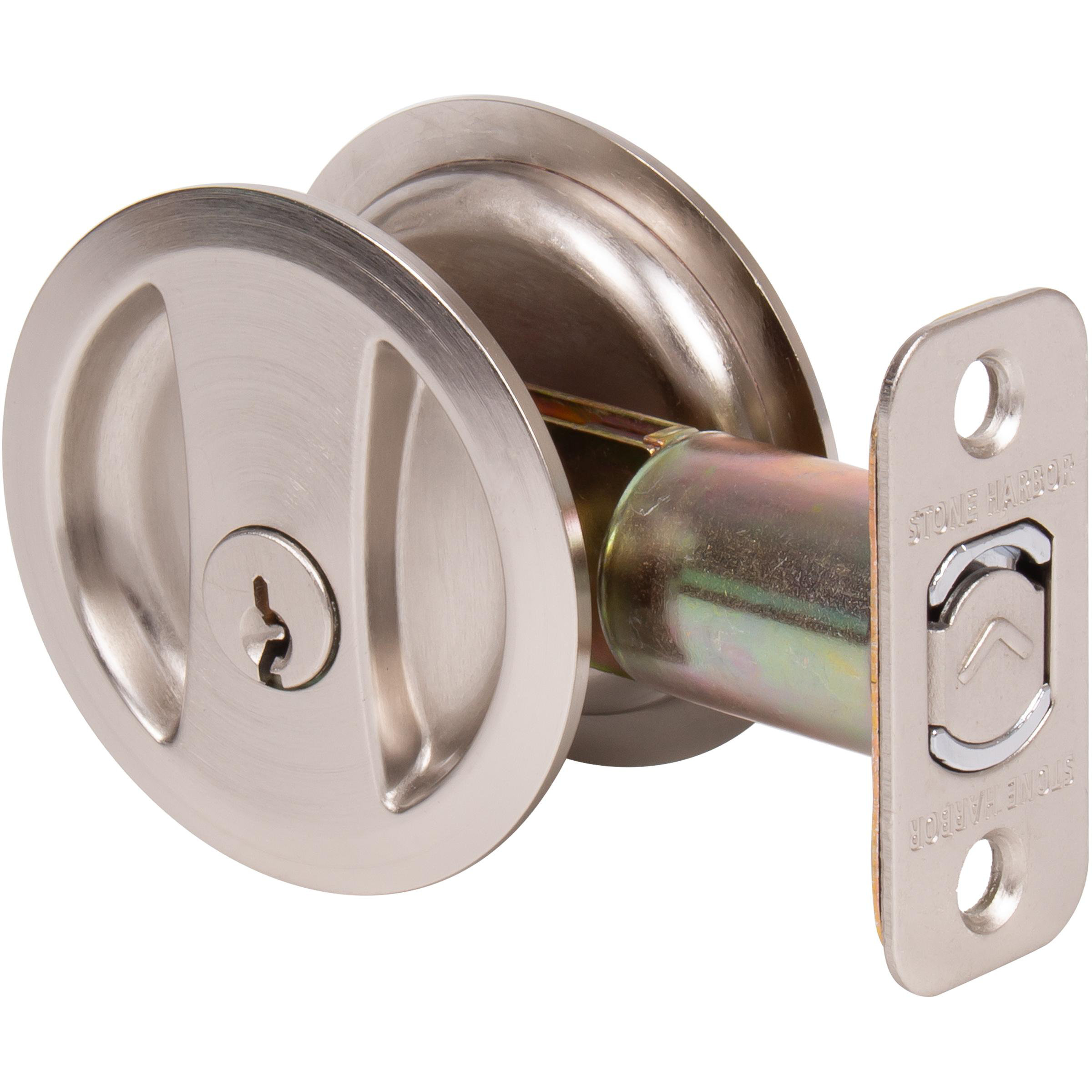 Stone Harbor Hardware Round Pocket Door Lock, Keyed Entry Function ...