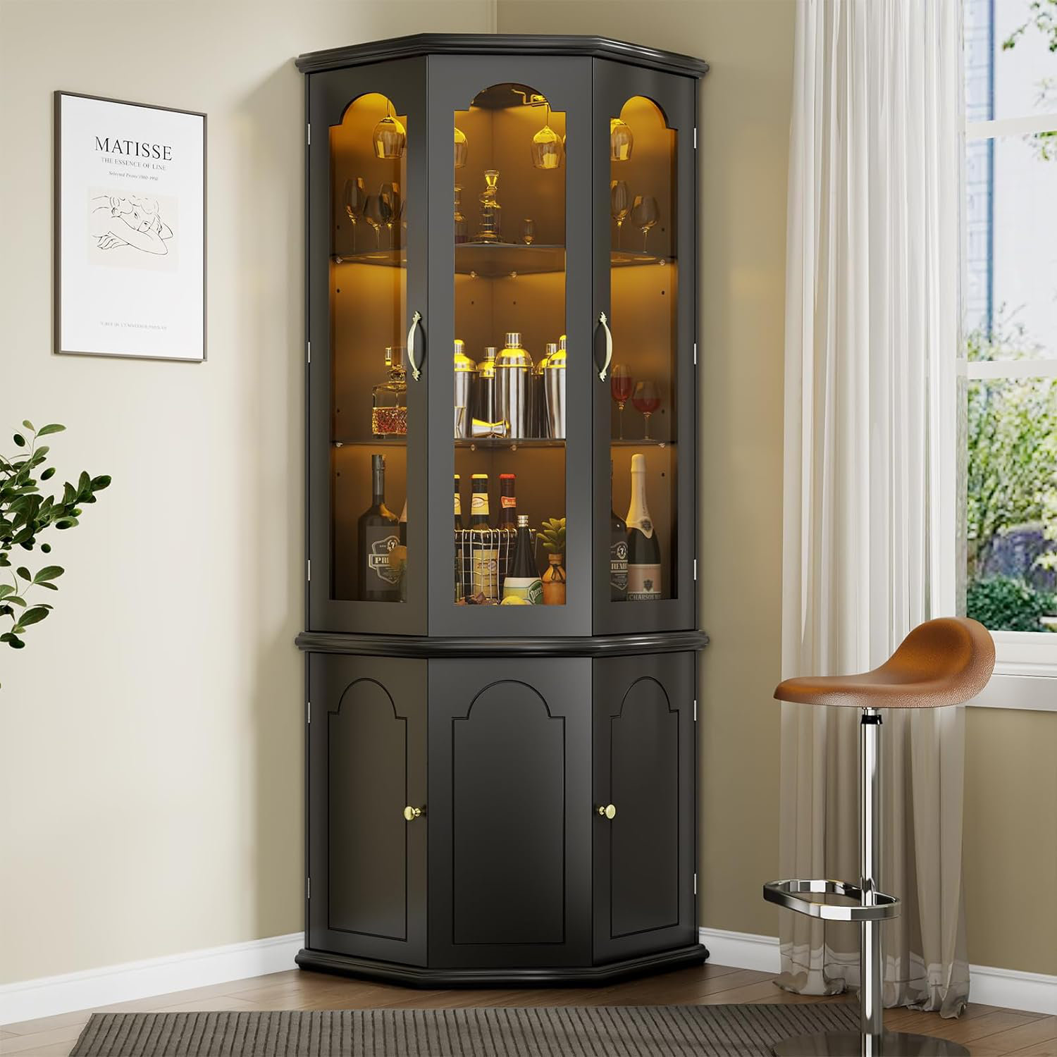 Winston Porter Ruzmir Corner Cabinet & Reviews | Wayfair