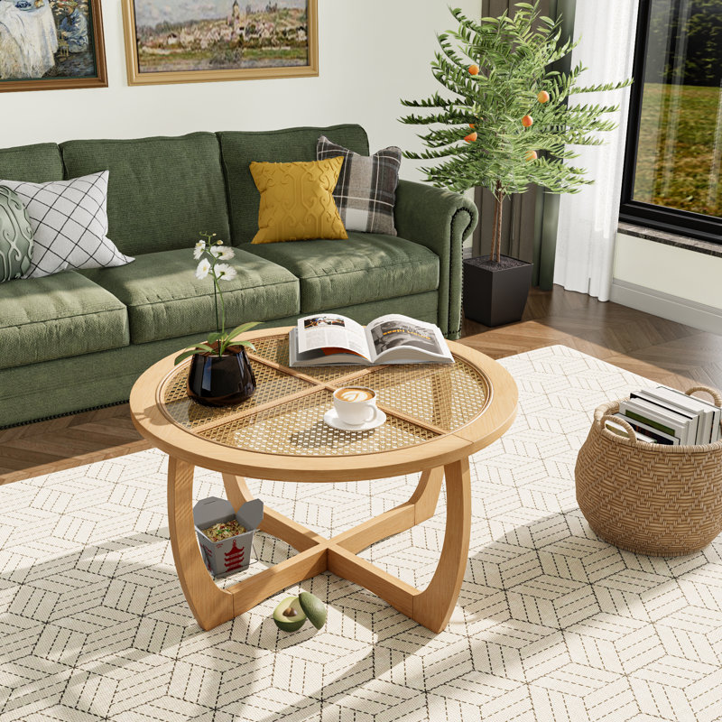 Bay Isle Home™ Kenmure Rattan Round Coffee Table | Wayfair