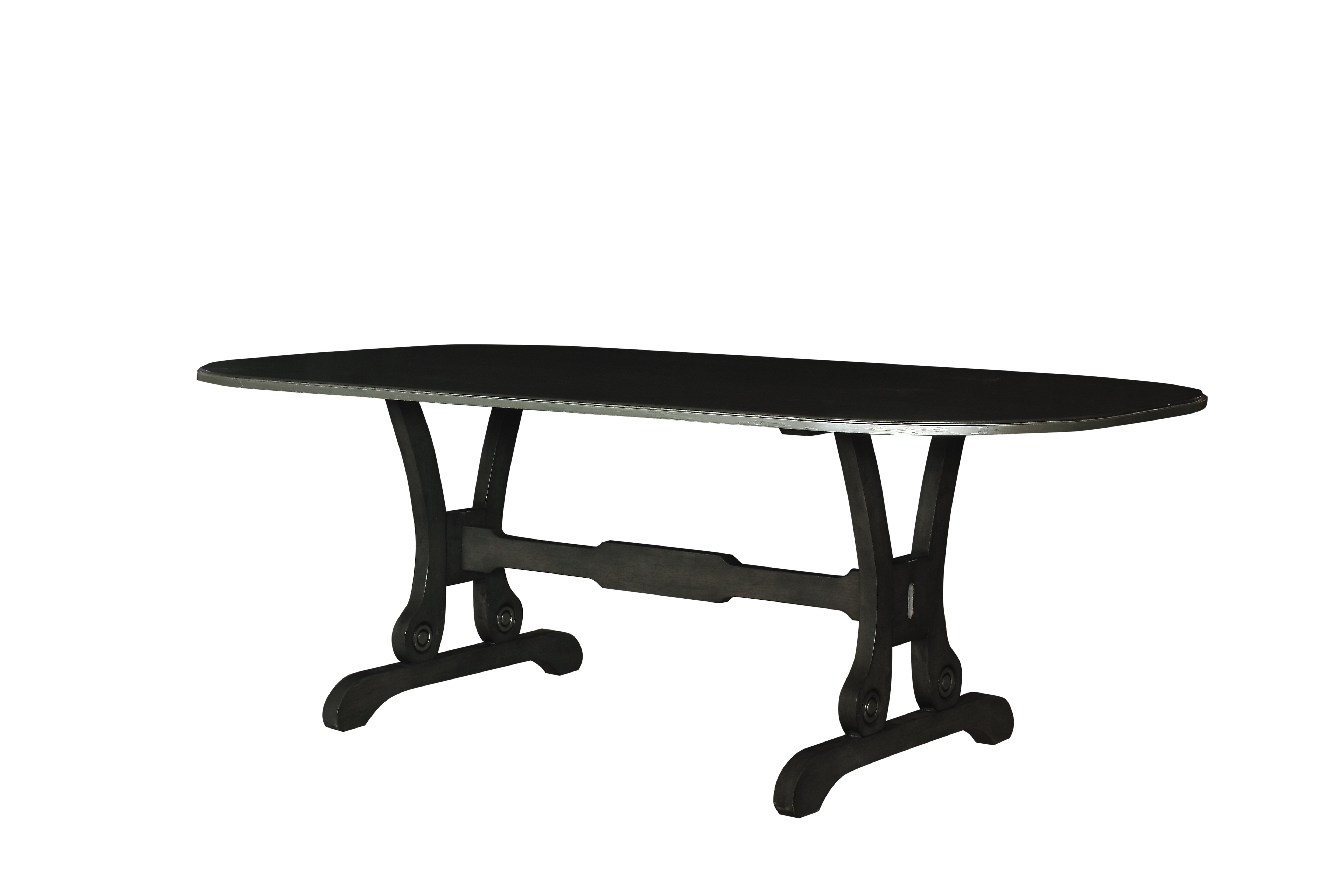 Zoomie Kids Bremen Trestle Dining Table in Charcoal | Wayfair