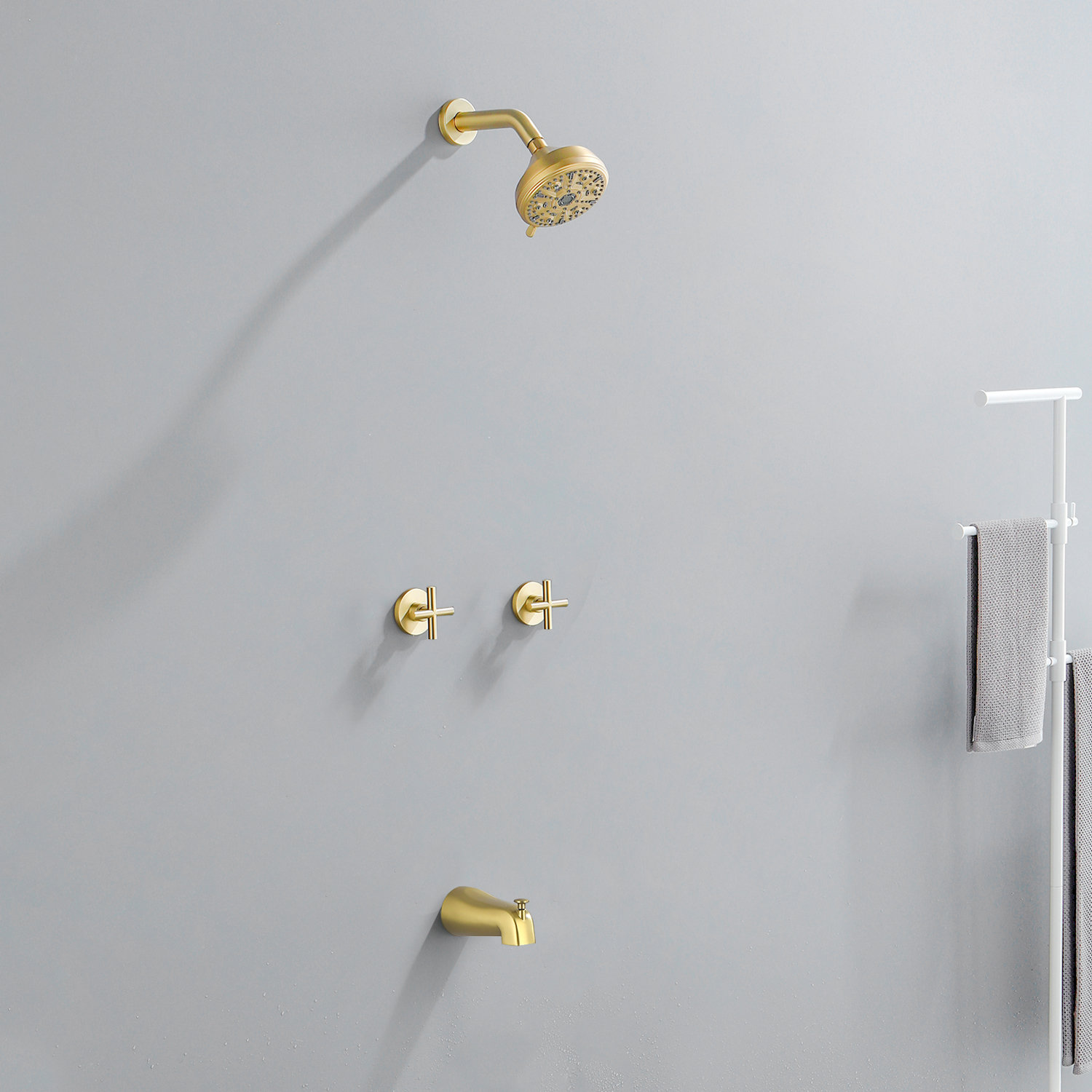 SHAMANDA 2 Handle Shower Faucet Set With Tub Spout Bathtub Shower ...