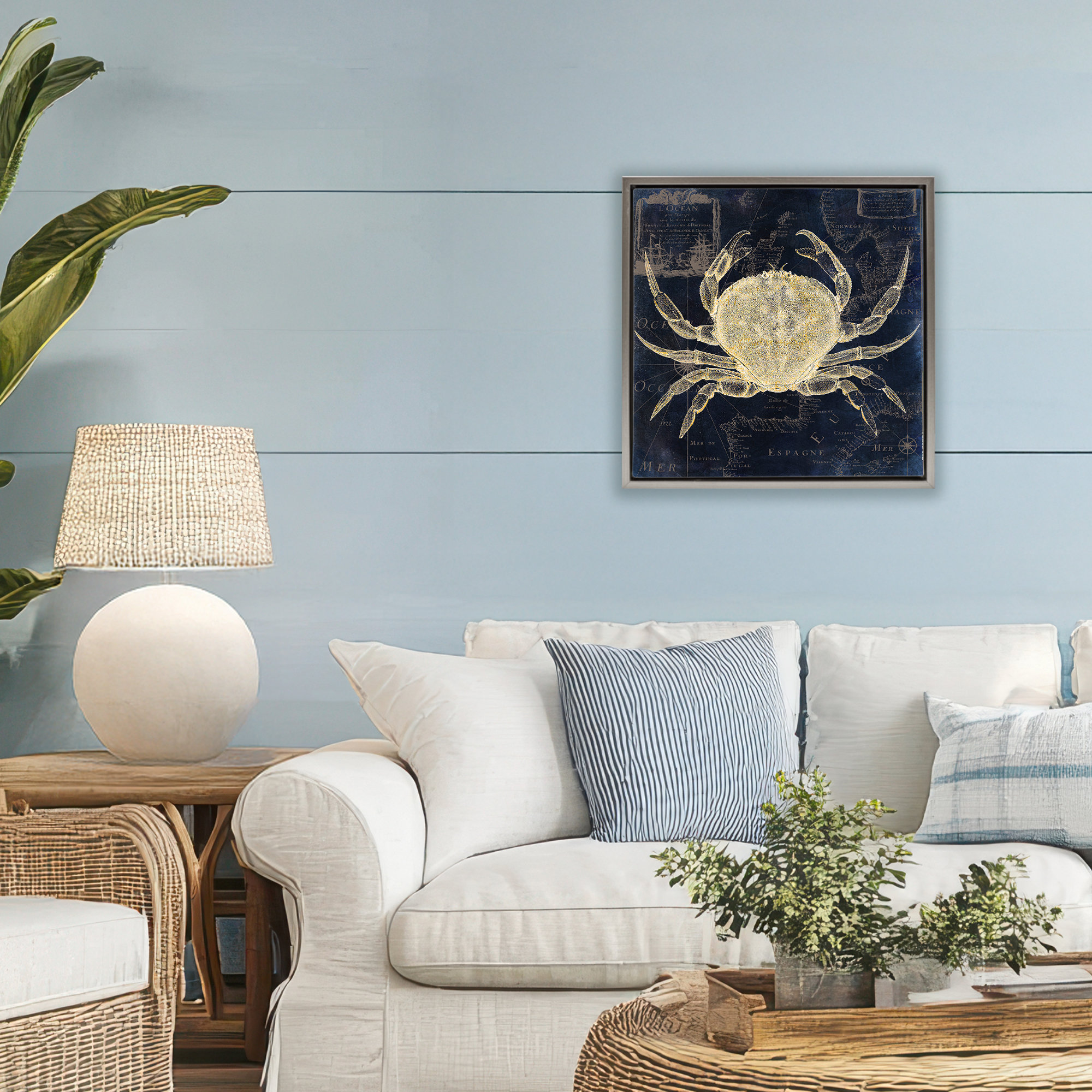 Red Barrel Studio® Crab Contour over Map Floating Frame, design by ...