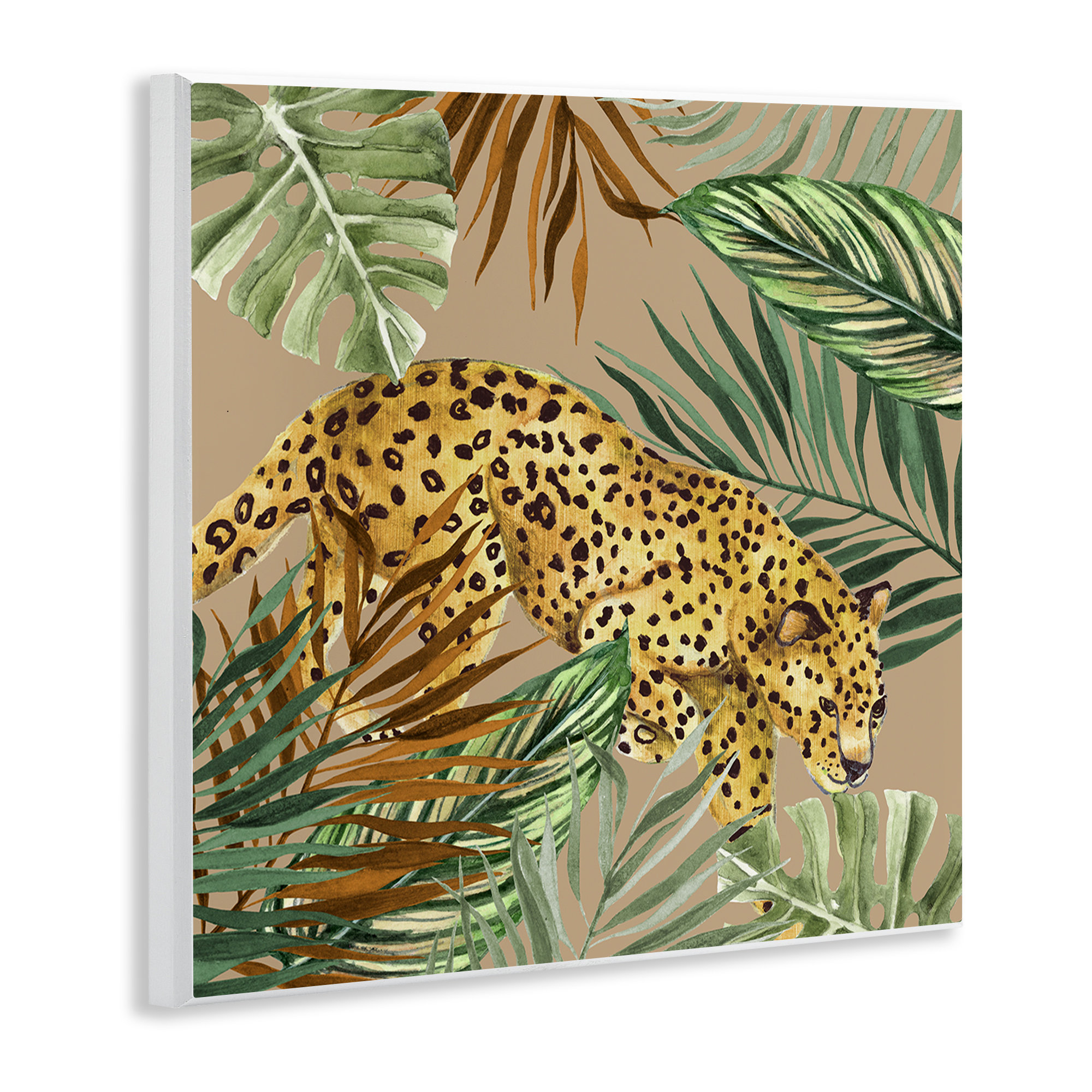 Dakota Fields Palm Leaves Surrounding Leopard Wall Plaque Art, design ...