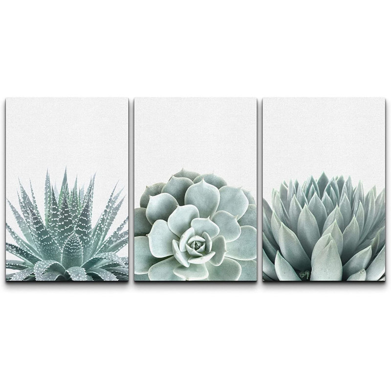 IDEA4WALL Wall Art Print Set Green Succulent And Cactus Variety ...