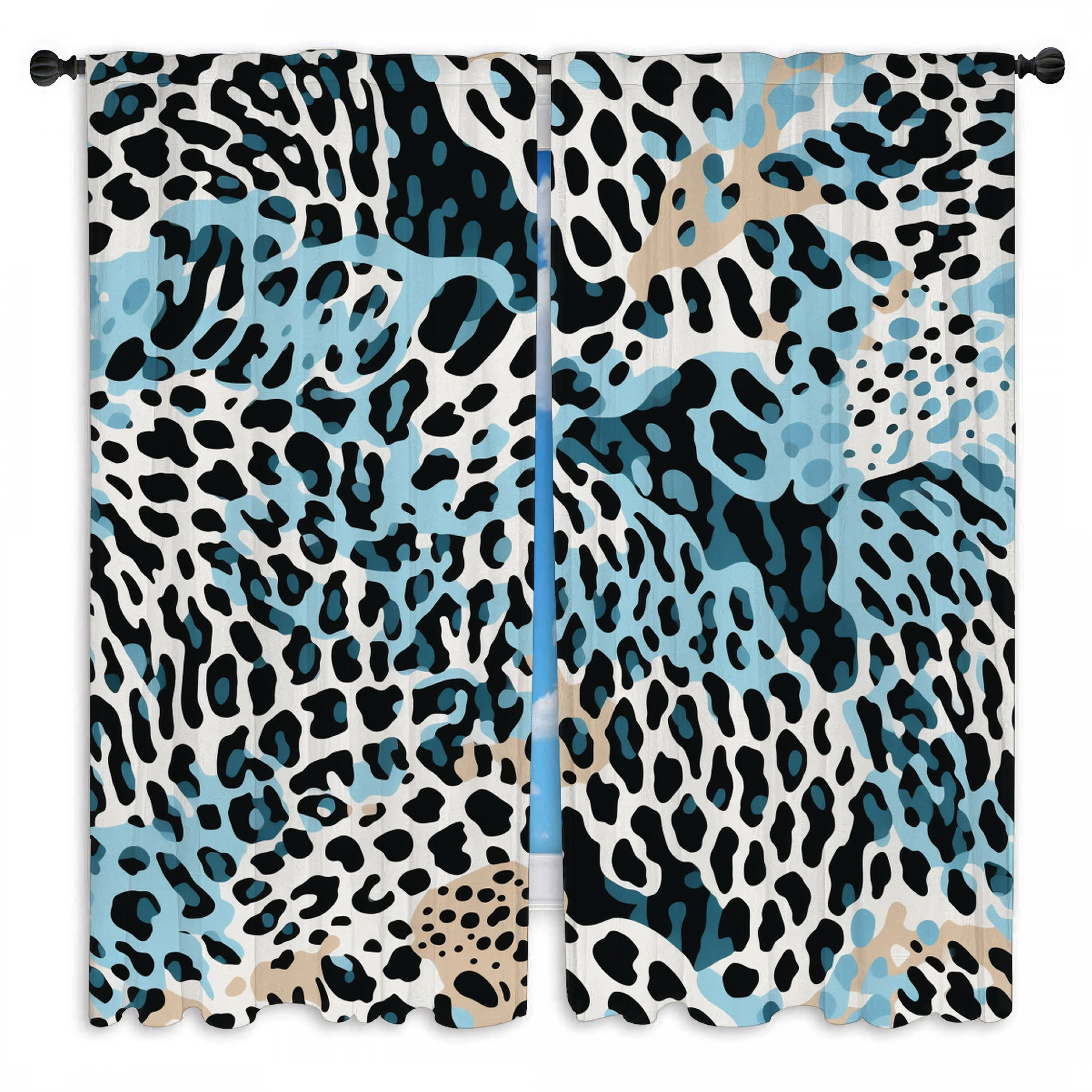 Dakota Fields Animal Print Window Curtains Nature Modern Drapes - 2 ...