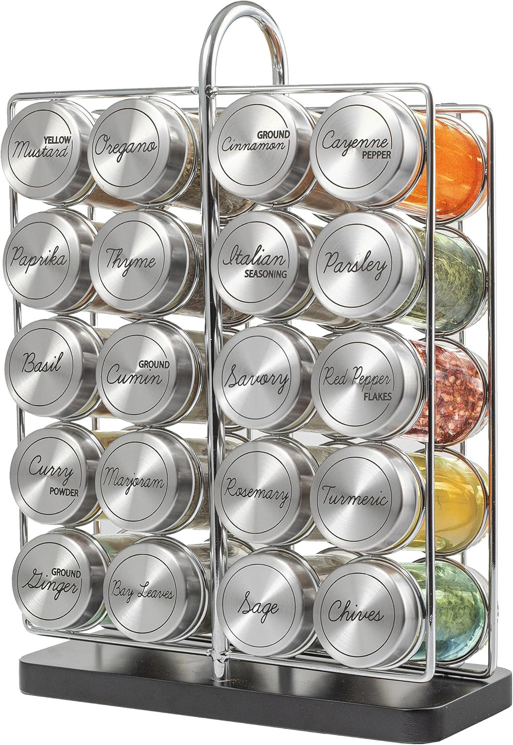 Latitude Run® 20 Jar Spice Rack Stainless Steel With Spices Included ...