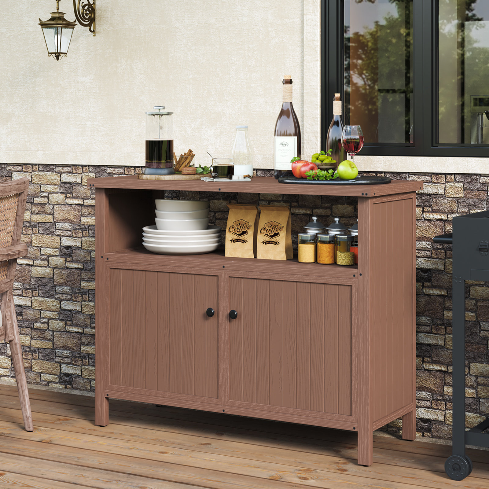 Lark Manor™ Resin Outdoor Table with Storage | Wayfair