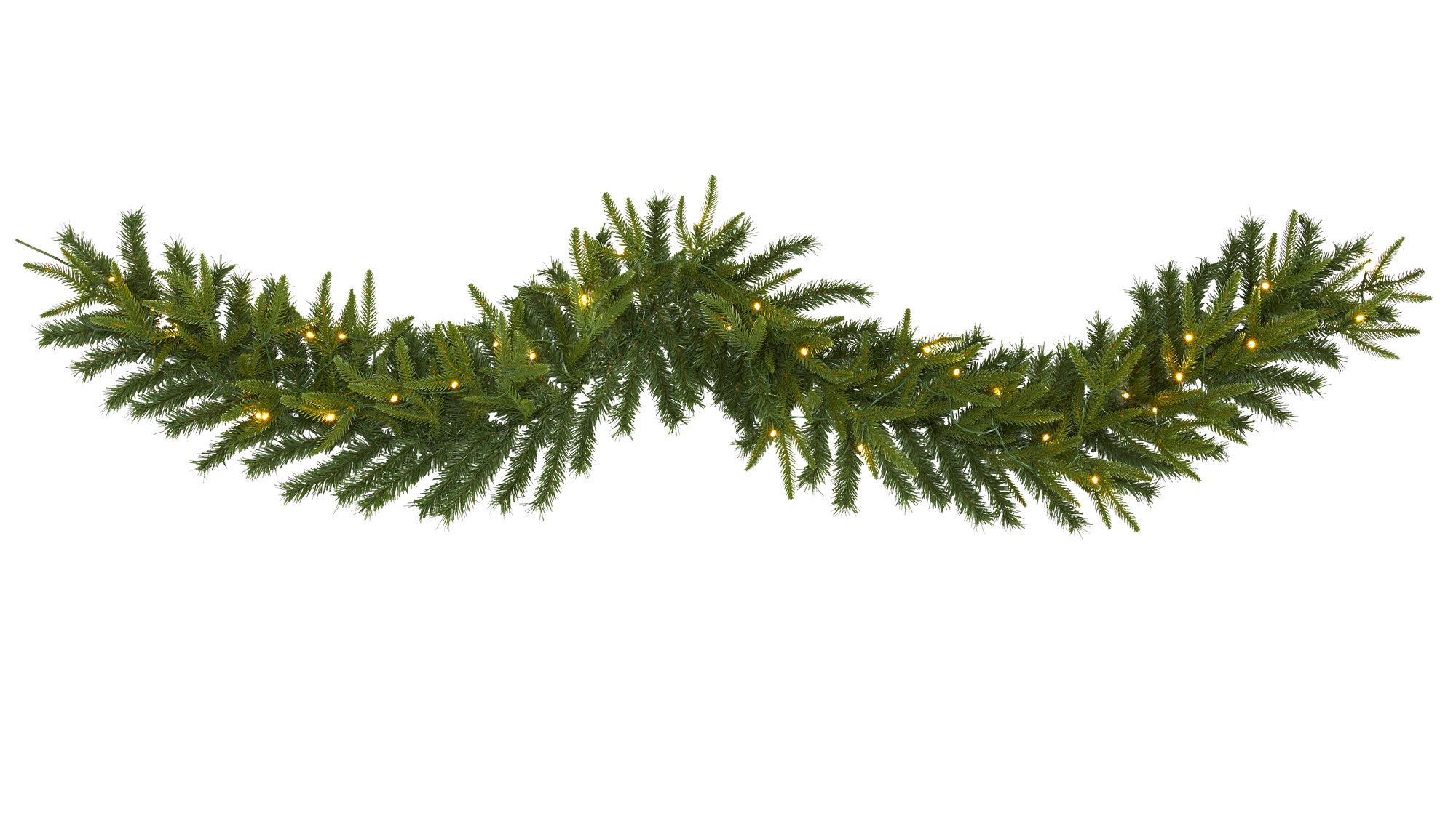 The Holiday Aisle® 6' Garland 35 Clear Lights | Wayfair