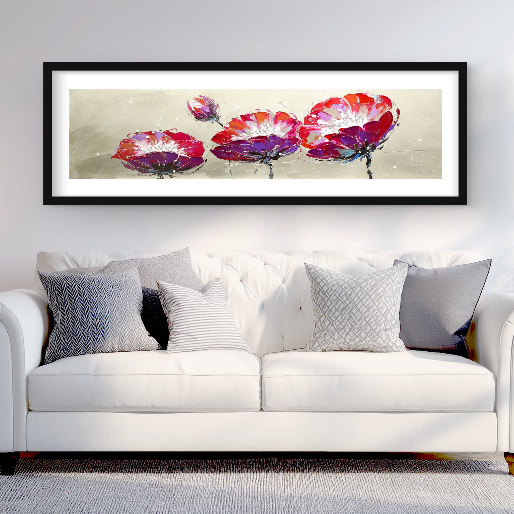 Lark Manor™ Three Wild Flowers - Purple Floral Framed Matted Print ...