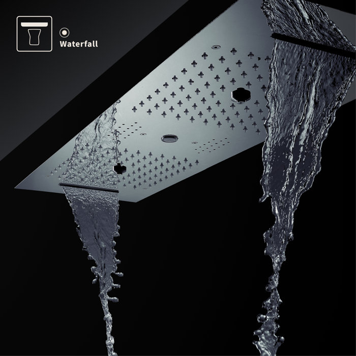 Smart Living&Technology Thermostatic Complete Shower System with Rough ...