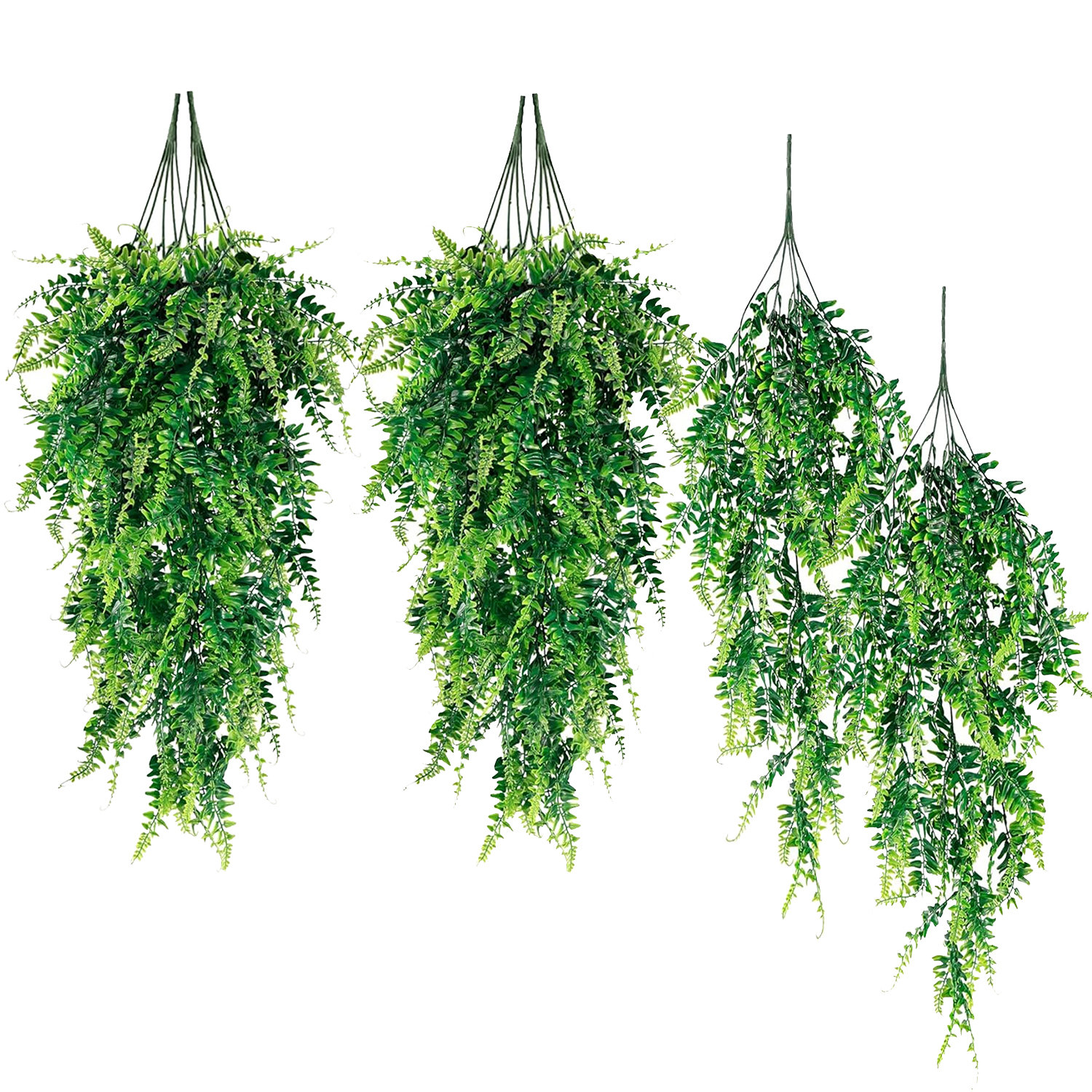 Primrue 6pcs Artificial Hanging Vine Ferns Plants Fake Boston Fern Ivy ...