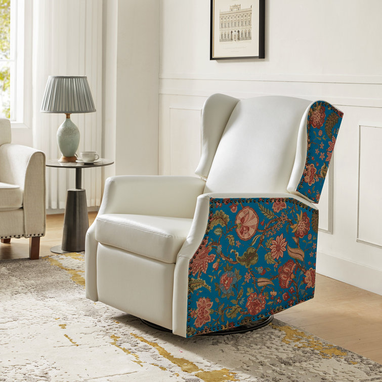 Red Barrel Studio® Meschelle Vegan Leather Wingback Swivel Rocker ...