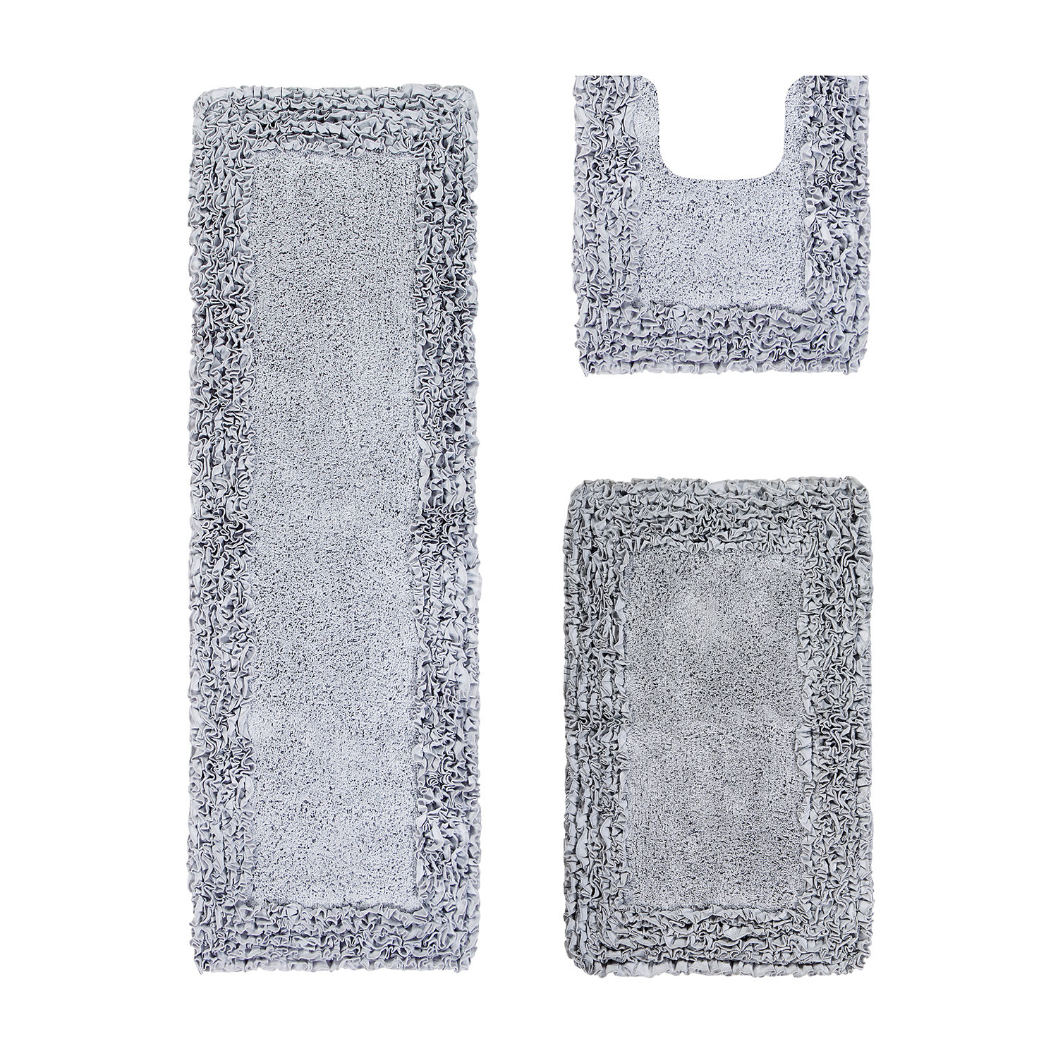 Eider & Ivory™ Courson Premium 100% Cotton 3-Piece Bath Rug Sets with ...