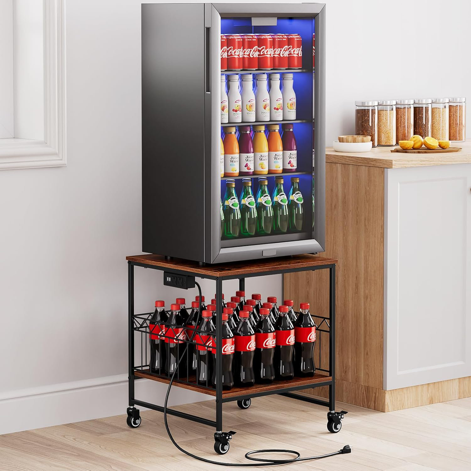 Hokku Designs Stand For Mini Fridge And Microwave , 220 LBS Capacity ...