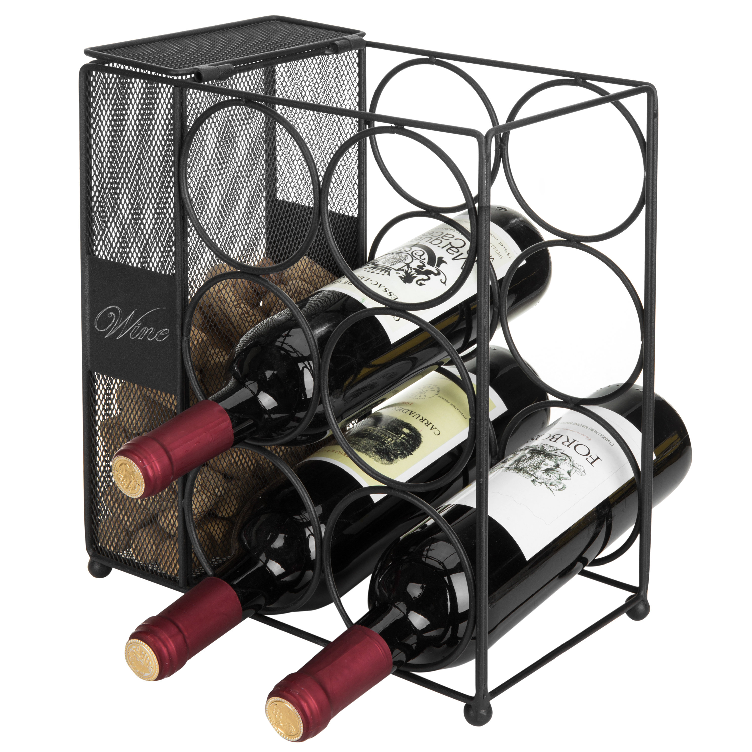 17 Stories 6 Wine Bottle Rack in Black | Wayfair