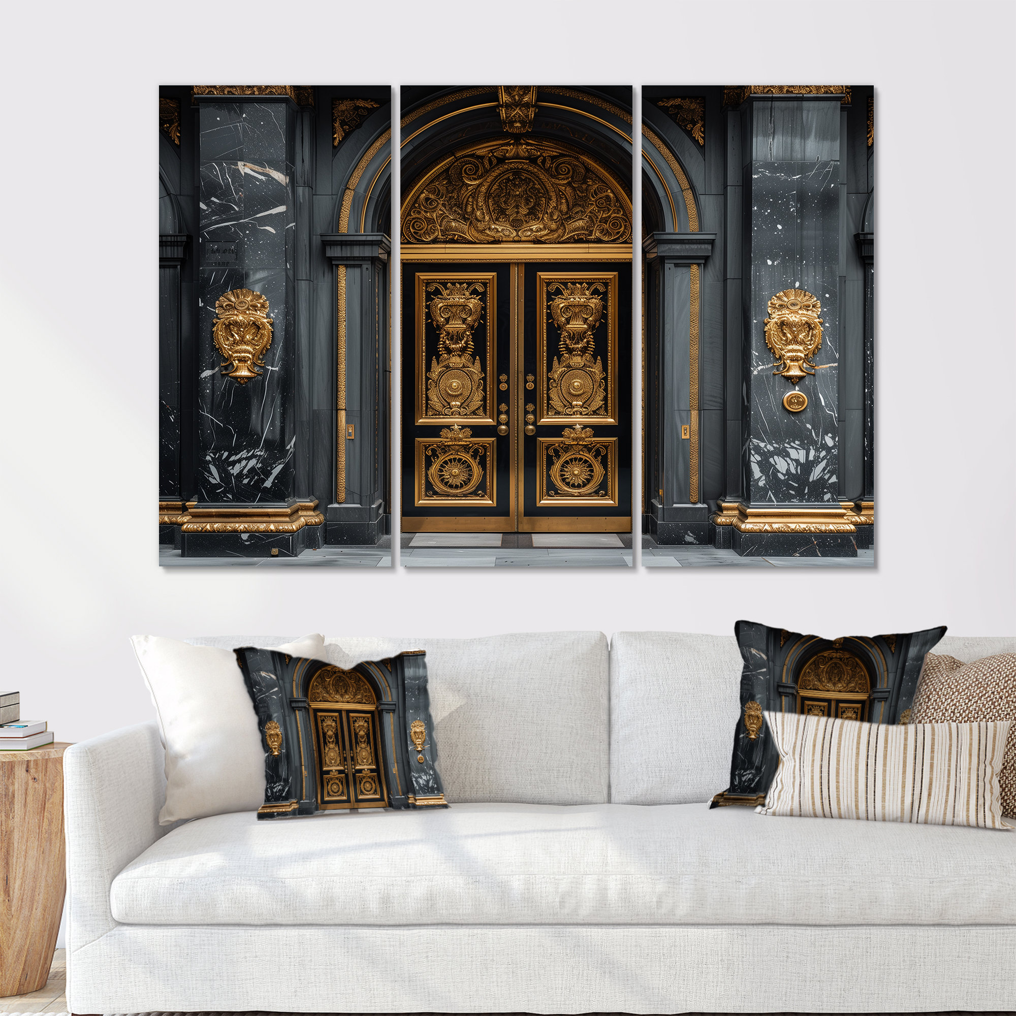 Astoria Grand Gold Banks Gilded Doors II - Banks Wall Decor Set | Wayfair