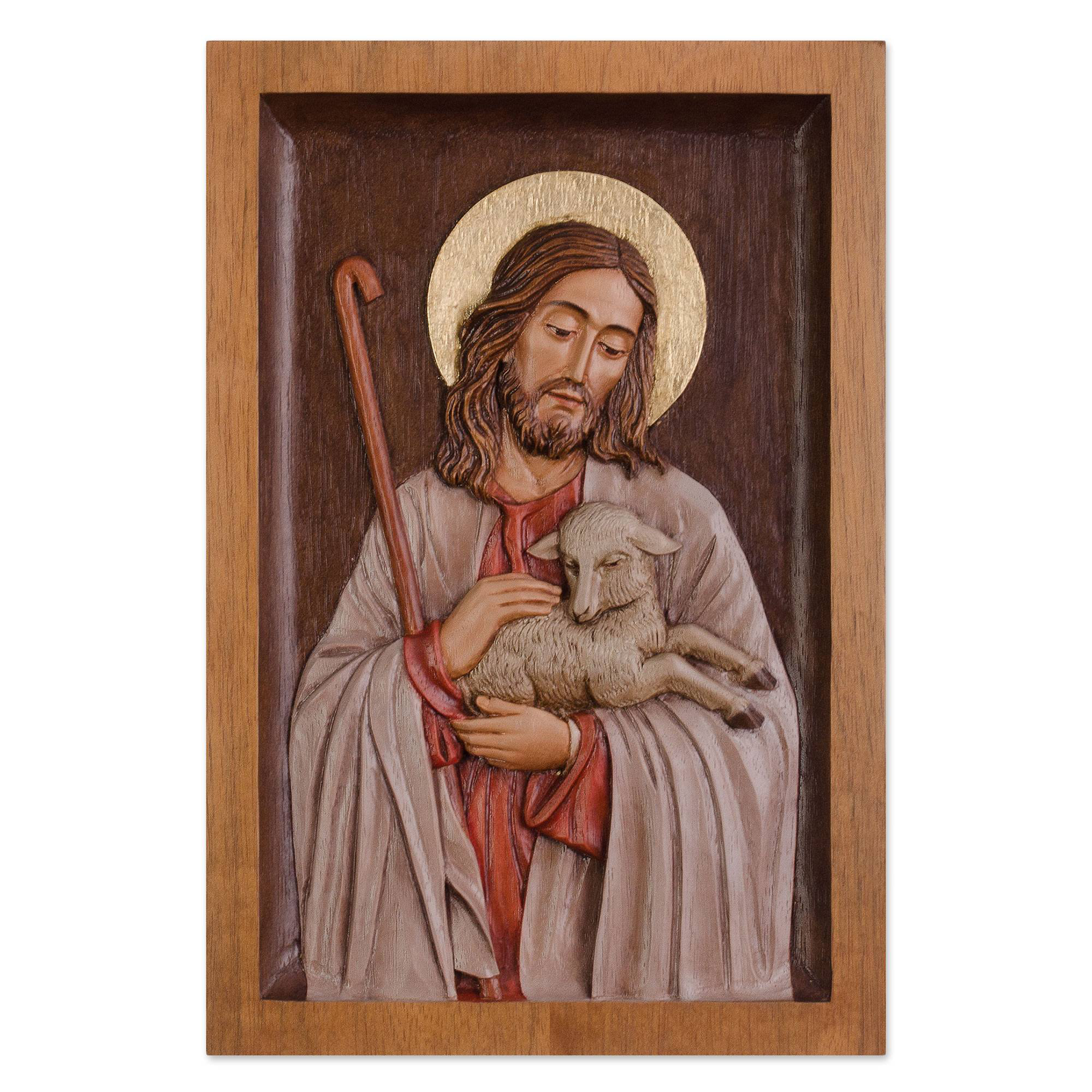 Astoria Grand The Good Shepherd Cedar Relief Wall Décor | Wayfair
