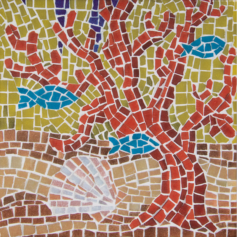 Imagine Tile, Inc. 8" x 8" Ceramic Decorative Accent Tile in Blue | Wayfair