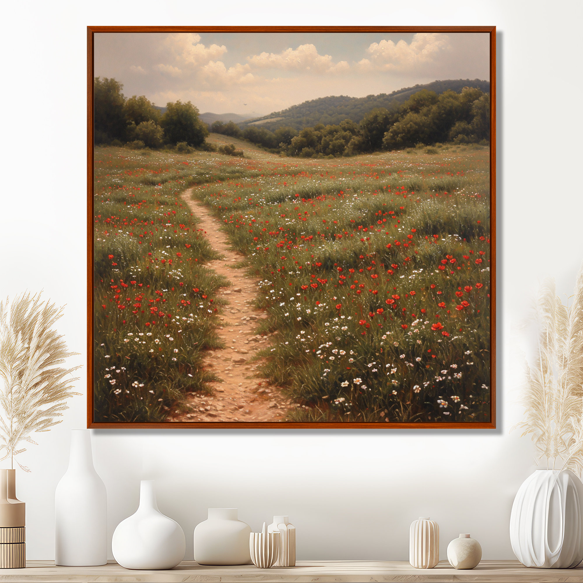 Winston Porter Country Round Through Blossoming Meadow - Countryside ...