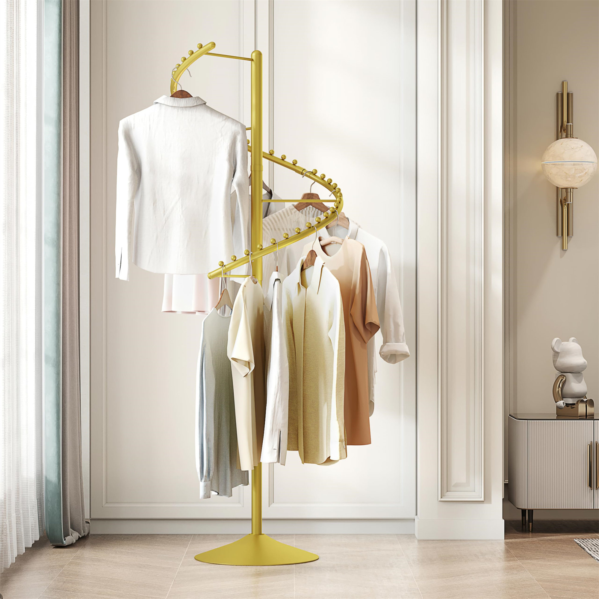 transparent.0 Freestanding 360° Rotating Clothing Rack | Wayfair
