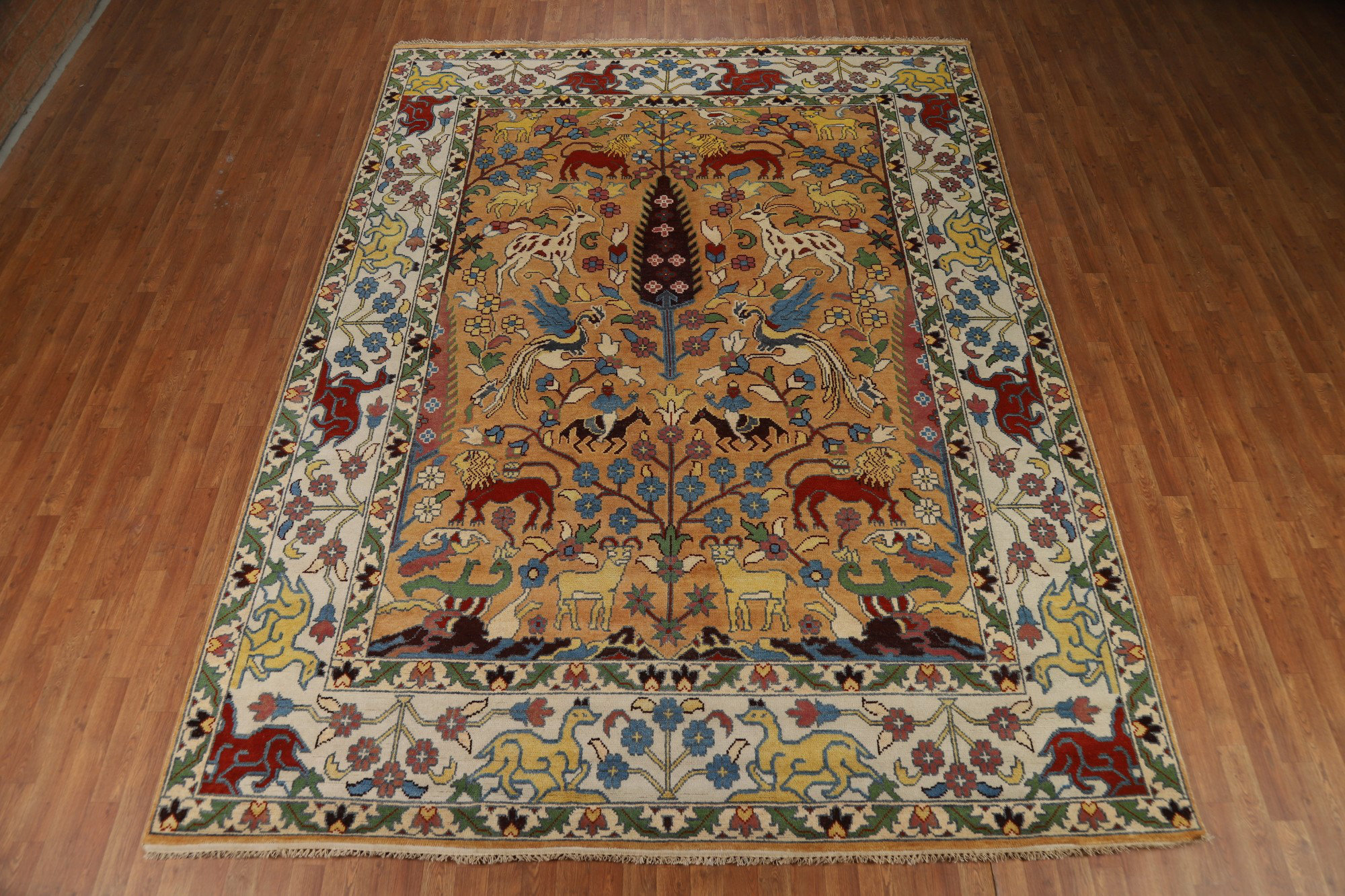 Isabelline Hunting Animal Design Ziegler Indian Area Rug | Wayfair