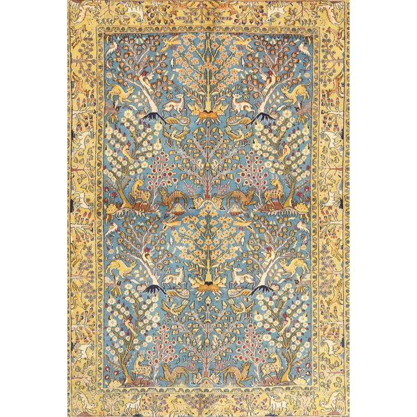 Bungalow Rose Oriental Yellow/Blue Area Rug & Reviews | Wayfair