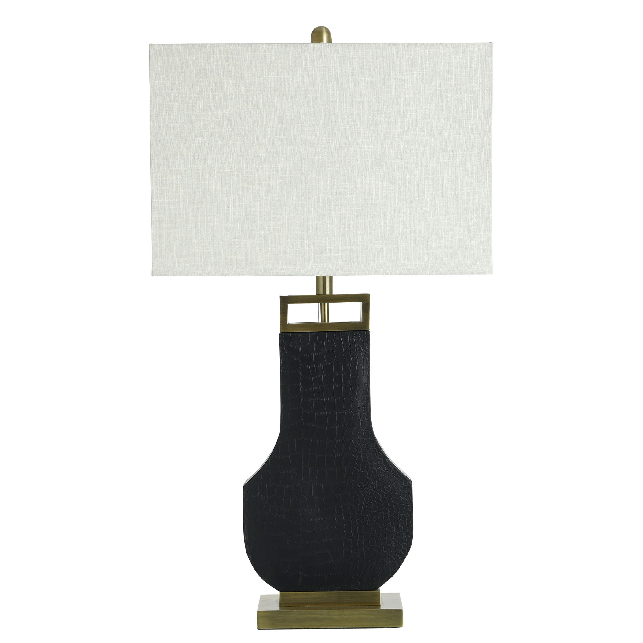 StyleCraft Home Poly Table Lamp - Satin Black with Ab - White Finish ...