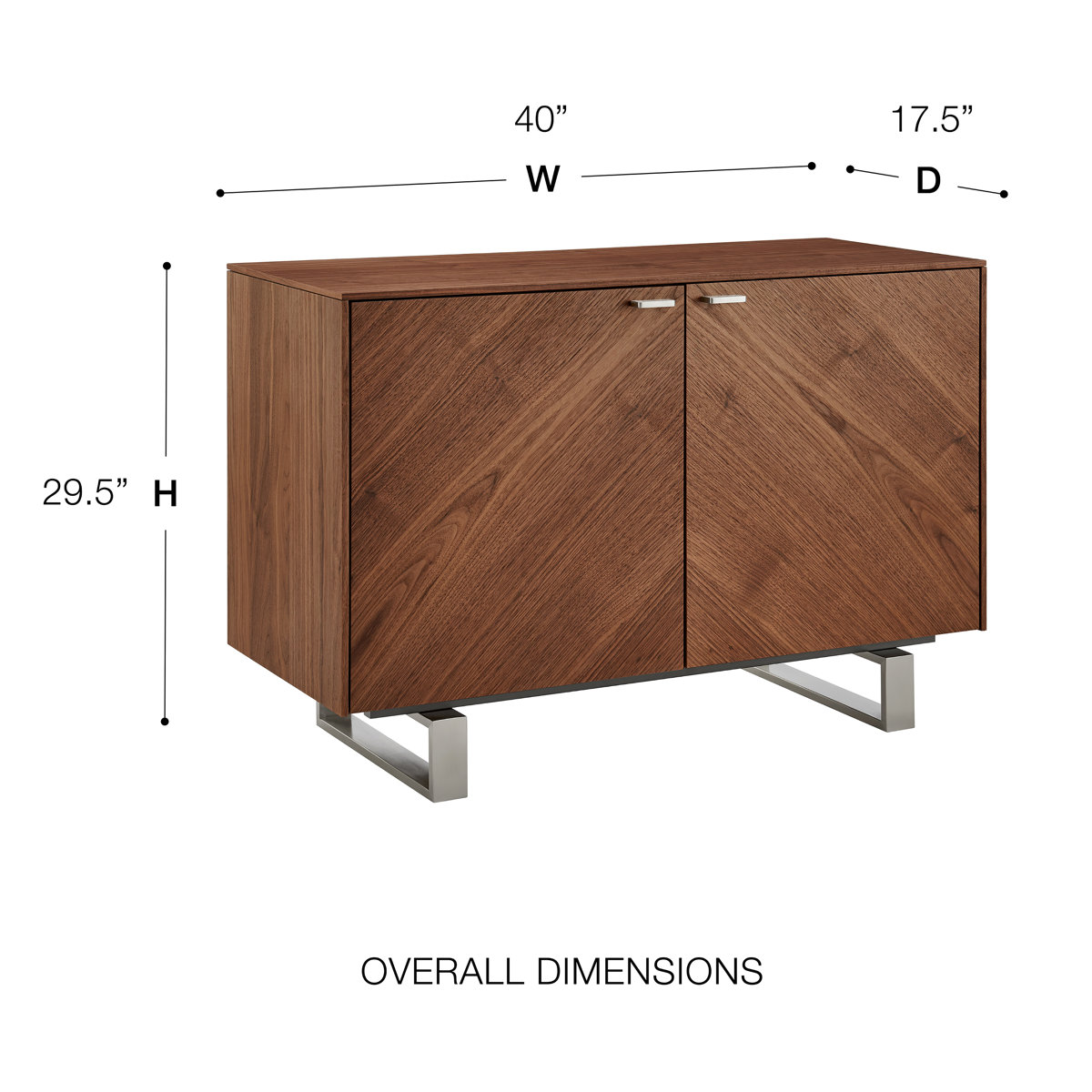 Ivy Bronx Suzete Sideboard In Walnut With Brushed Stainless Steel Legs ...