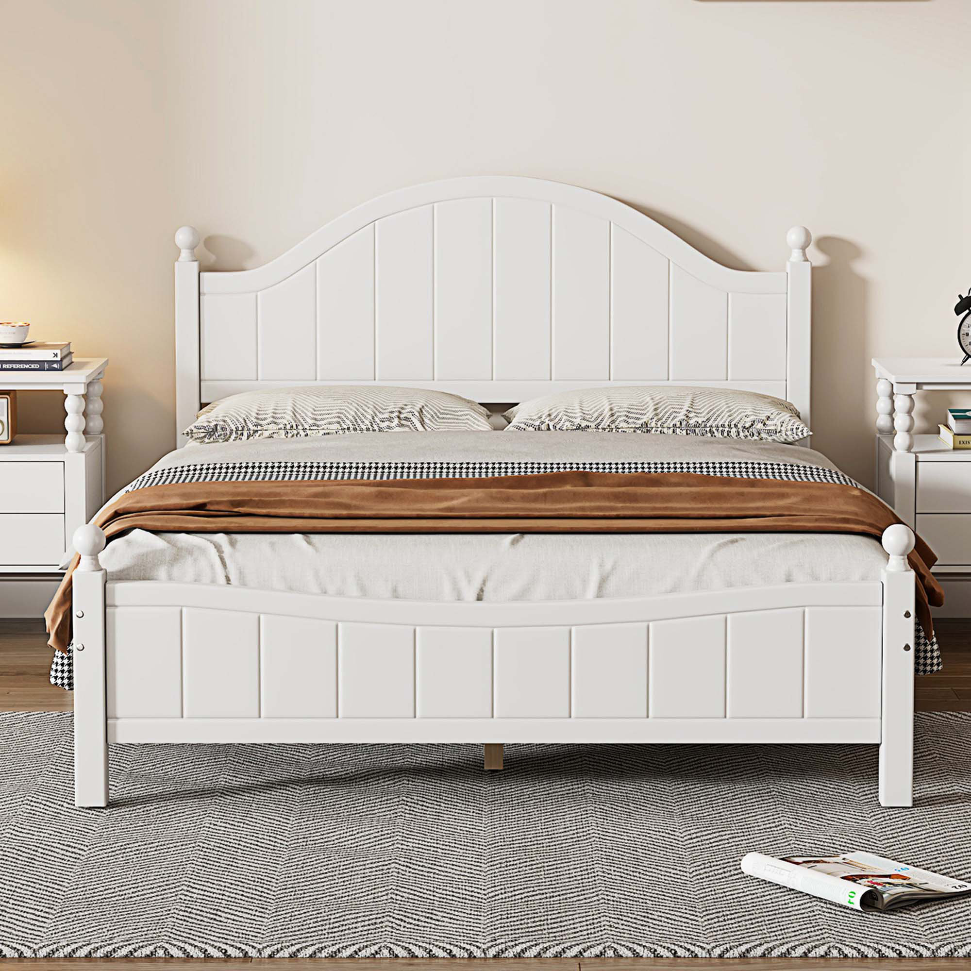 Red Barrel Studio® Traditional Concise Style Solid Wood Platform Bed ...