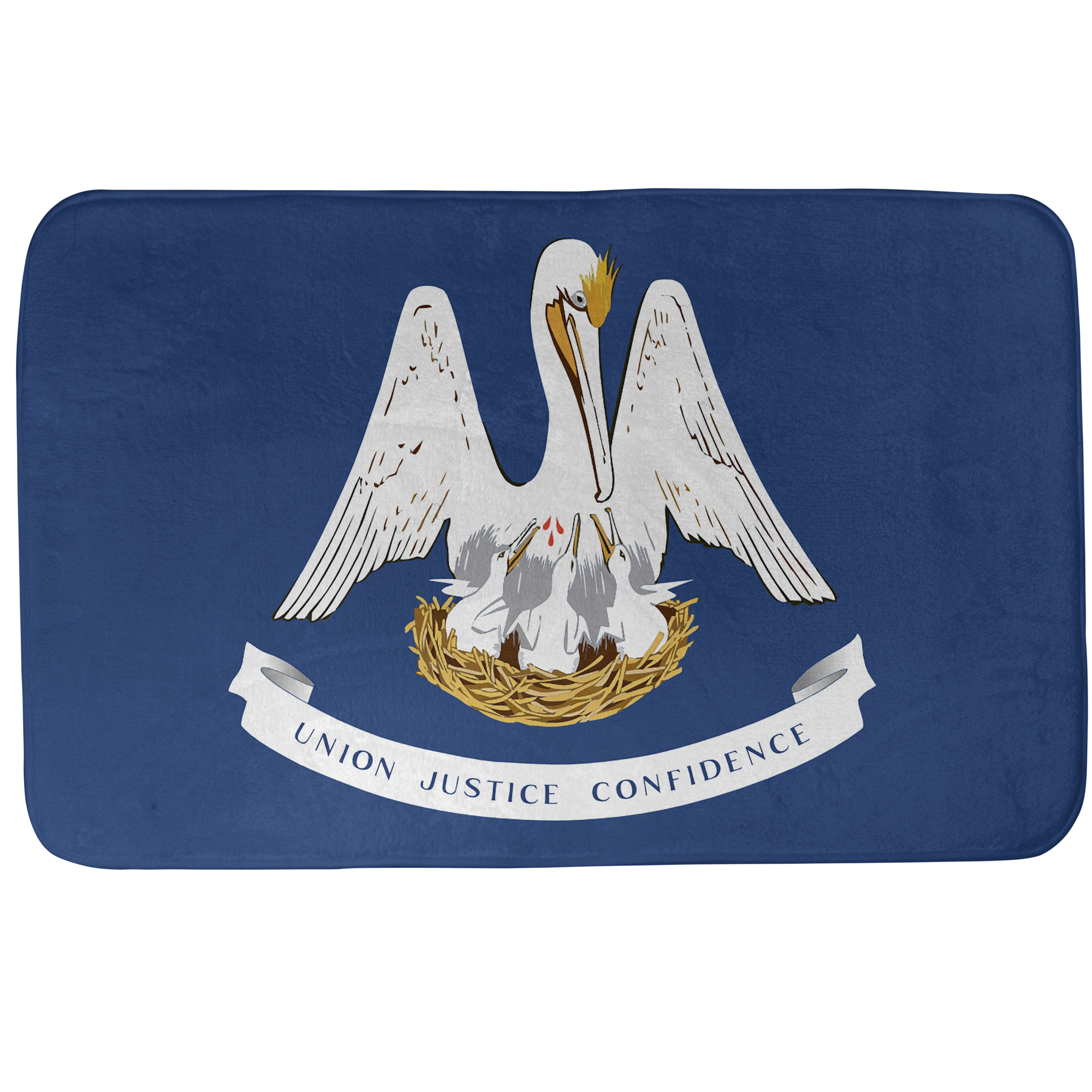 Ebern Designs Fawcett Louisiana Flag Rectangle Foam Microfiber Non-Slip ...