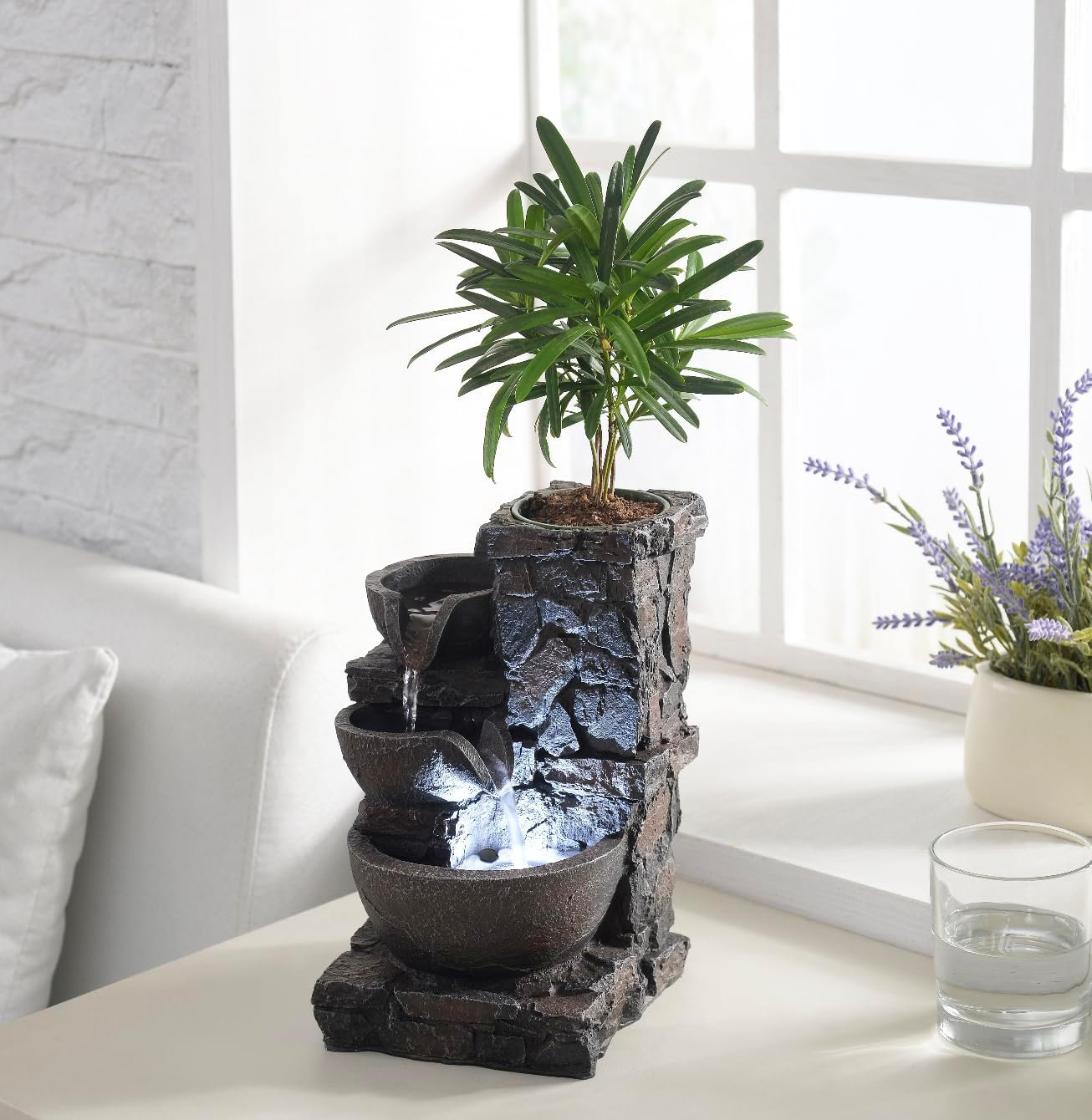 Millwood Pines Indoor Tabletop Fountain Waterfall Meditation Exquisite ...