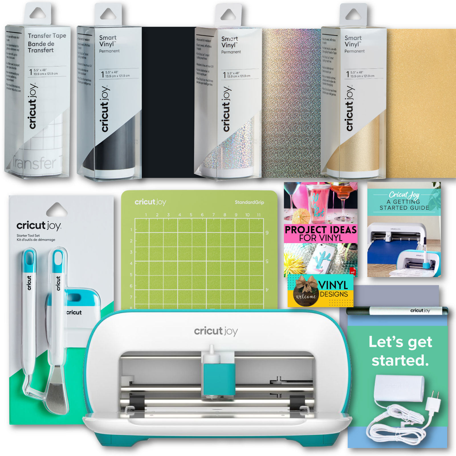 Cricut Joy Cutting Machine with Smart Vinyl Rolls, Standard Grip ...