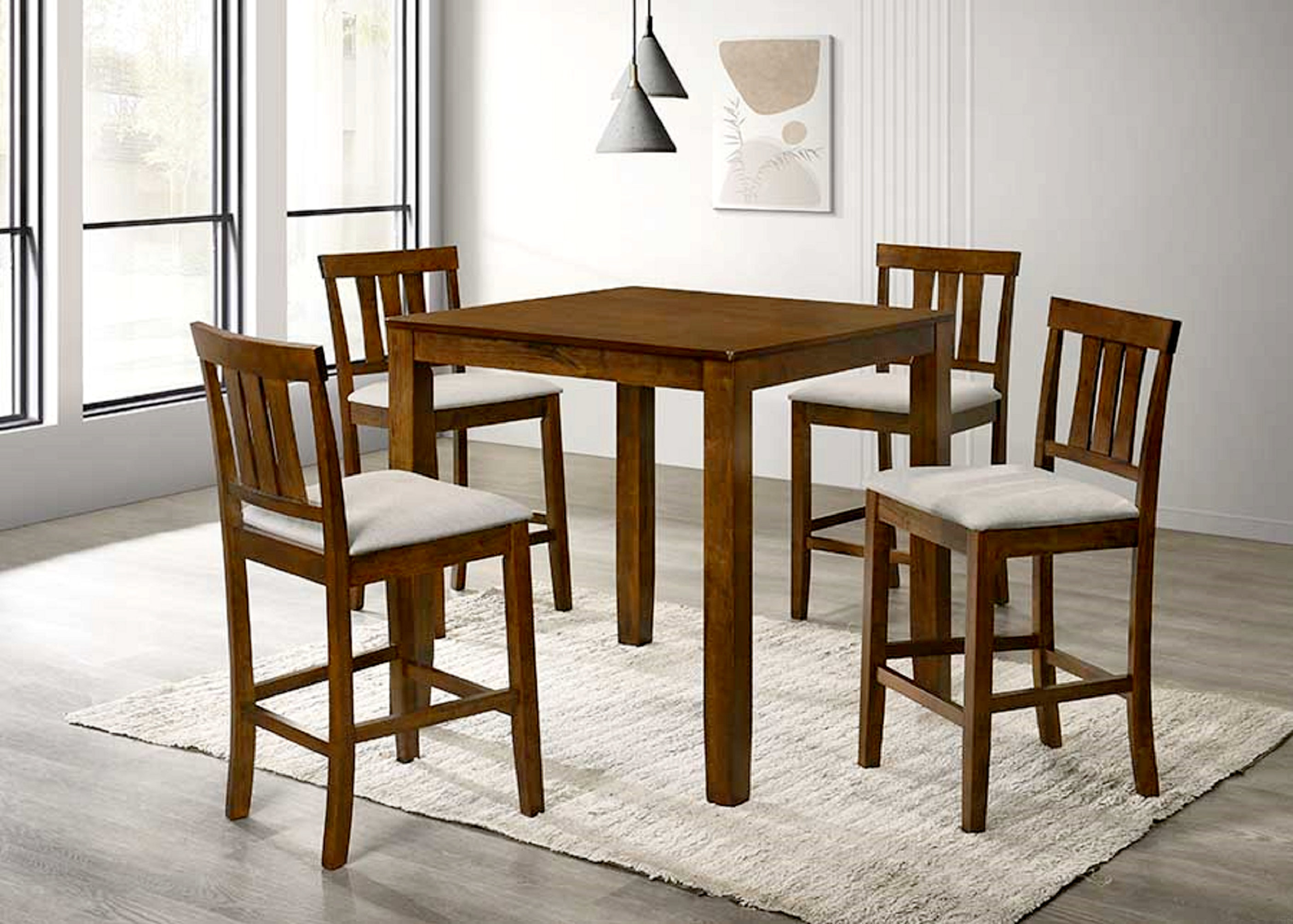 One Allium Way Counter Height 5Pc Dining Set Pub Height Square Dining ...