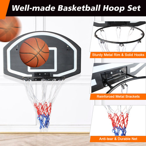 IUNNDS Wall-mounted Basketball Hoop, Folding Basketball Backboard and ...