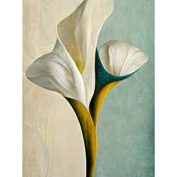 Wee Blue Coo Cala Lily Lilies Flower Abstract Minimalist - Painting ...