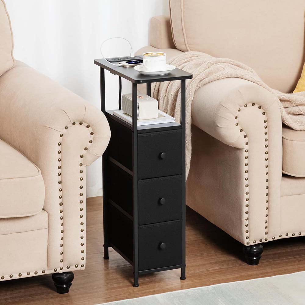 17 Stories End Tables Living Room Set Of 2 With Charging Station ...