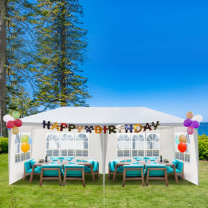 Outopee 10 Ft. X 20 Ft. White Water-Proof Party Tent With 4 Removable ...