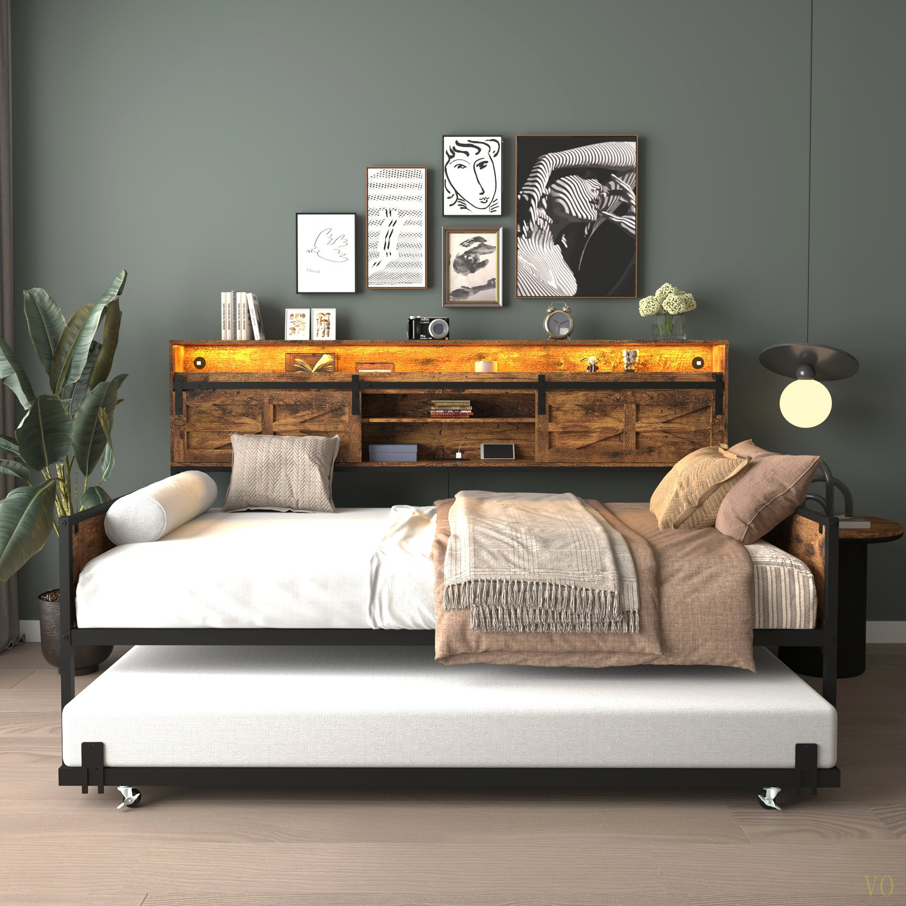 Ophelia & Co. Twin Daybed With Trundle, Farmhouse Daybed Frame With ...